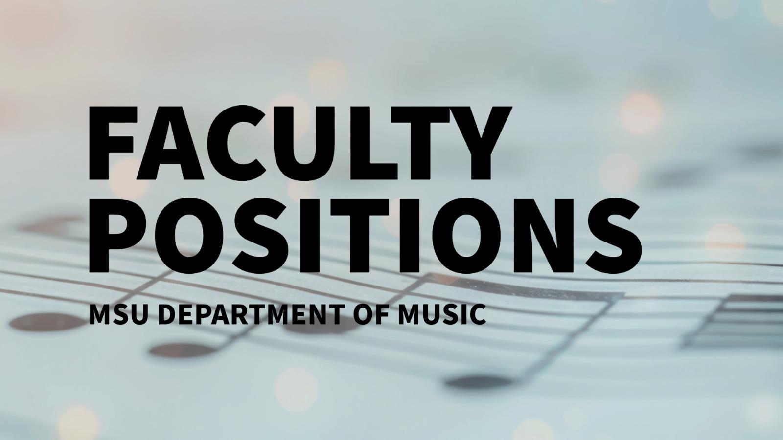 Faculty Positions Available in the Department of Music | Department of ...